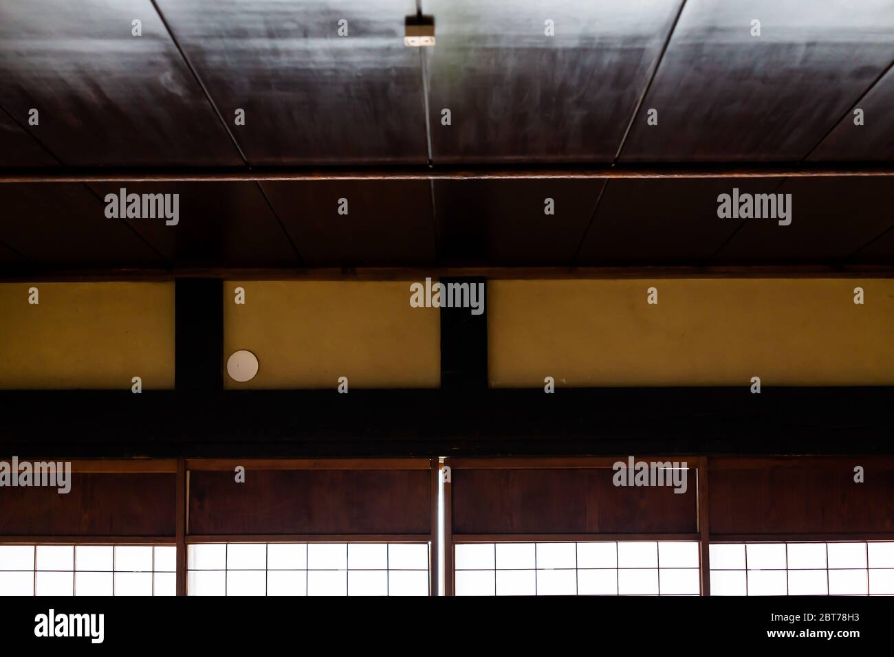Traditional Japanese room abstract closeup of ceiling in machiya house ...