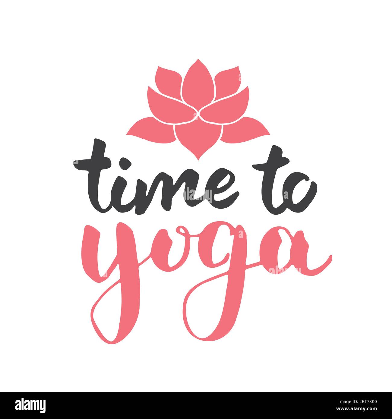 Time to Yoga Lettering. Calligraphic Hand Drawn yoga sketch doodle ...