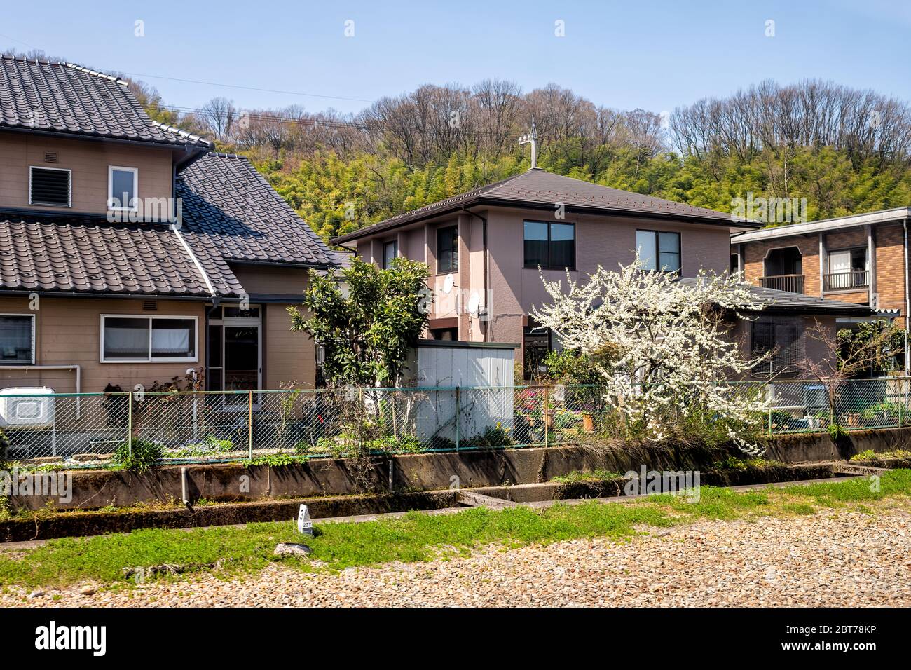 Toyama, Japan countryside near Gifu prefecture during springtime with ...