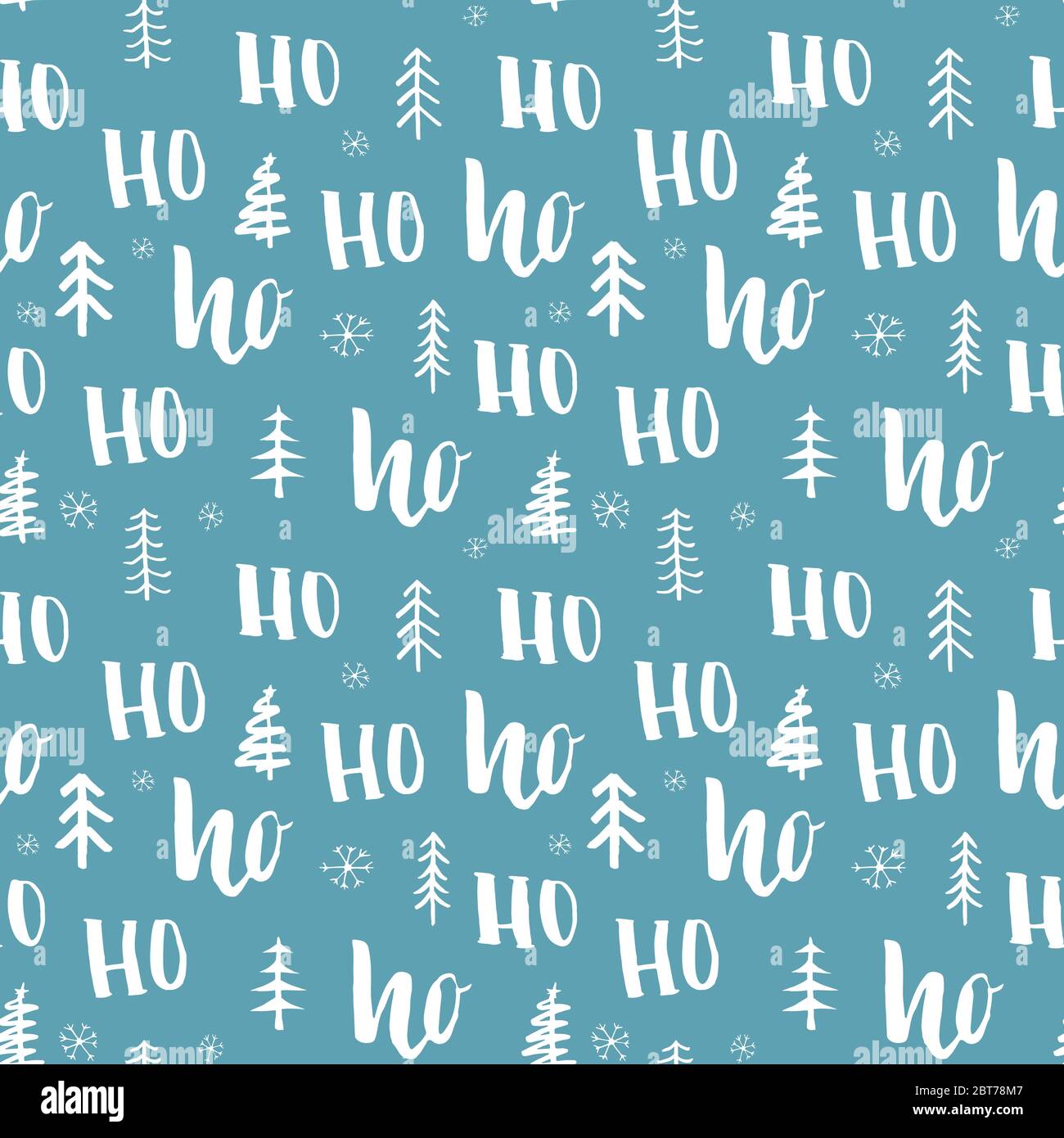 New Year and Christmas seamless pattern, with Ho Ho Ho hand drawn ...