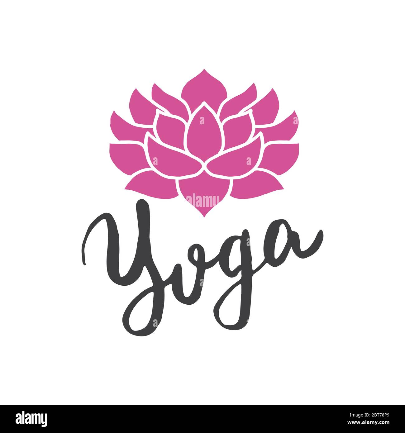 Yoga Lettering label. Calligraphic Hand Drawn yoga sketch doodle ...