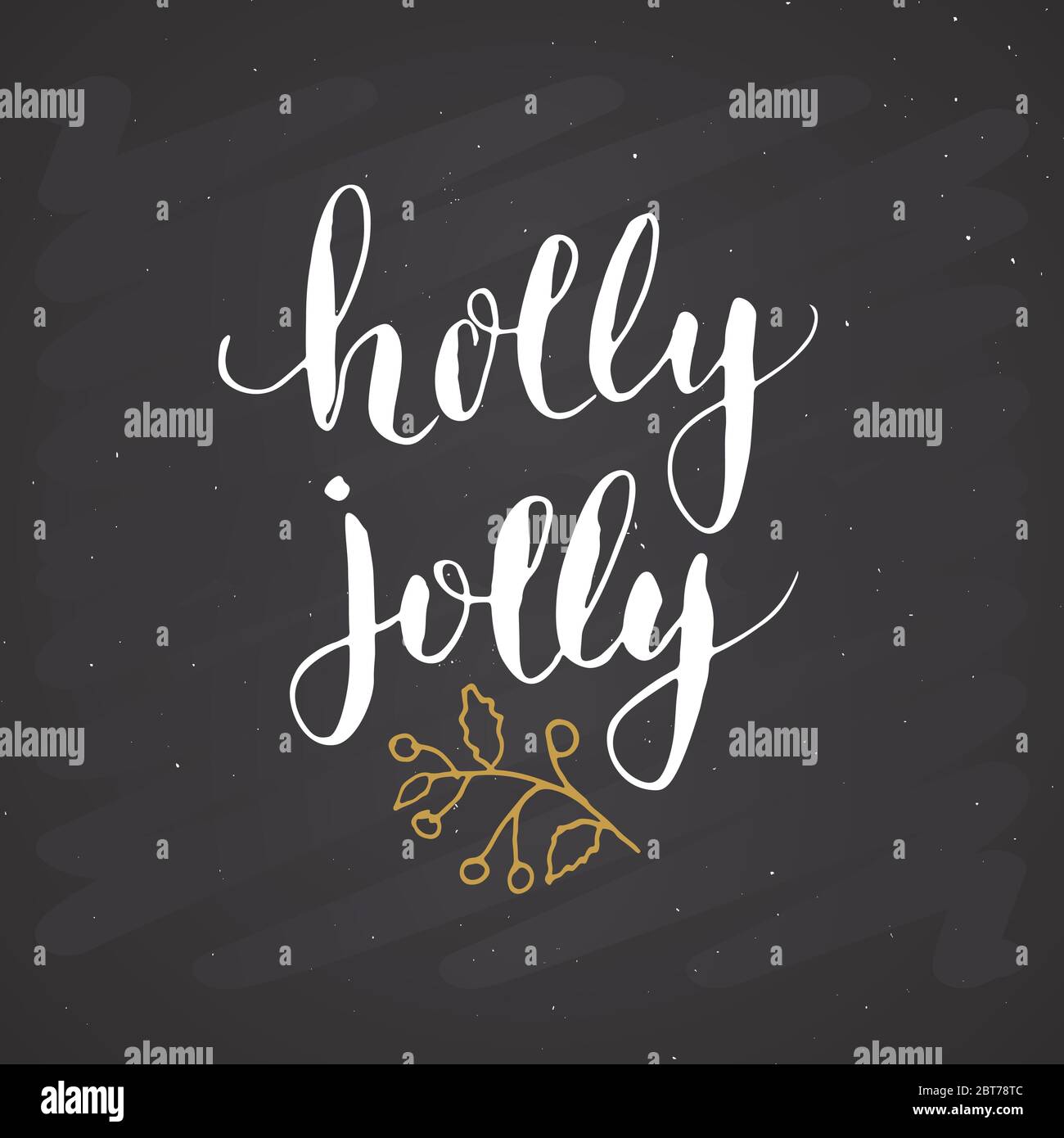 Merry Christmas Calligraphy Lettering Holly Jolly. Calligraphic ...