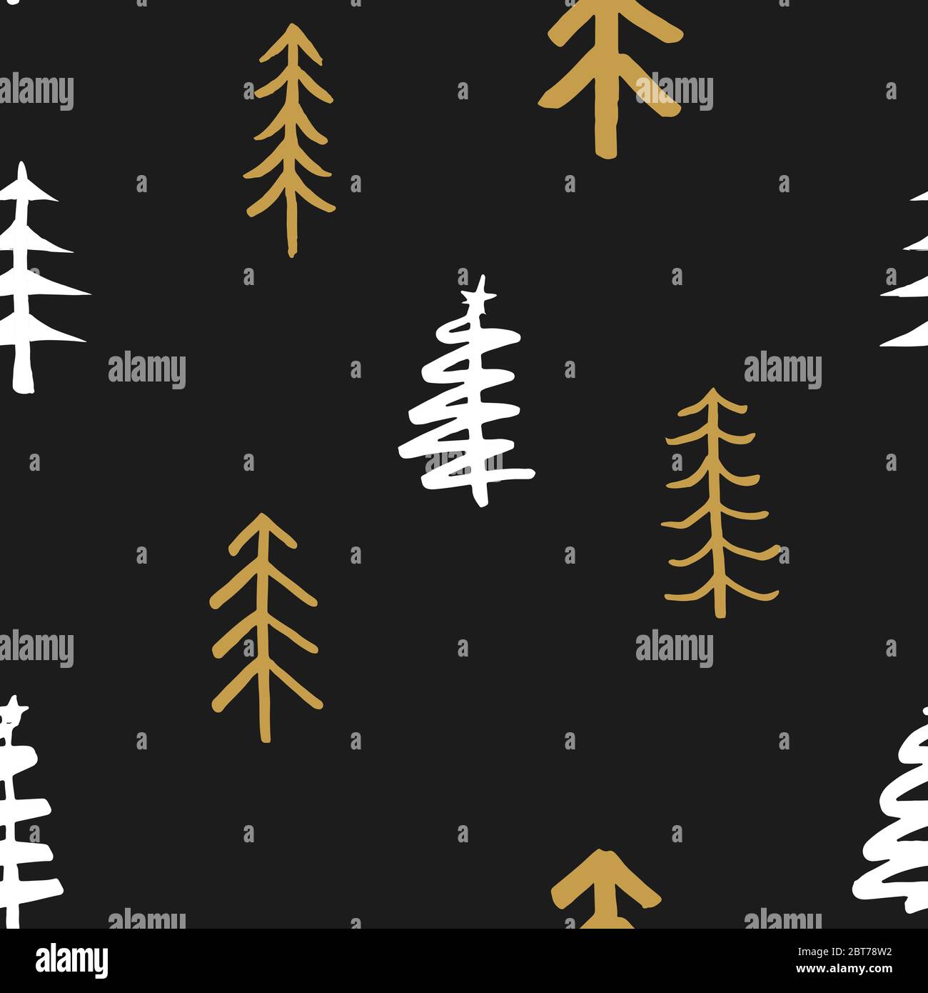 Pine tree seamless pattern. New Year and Christmas background, vector ...