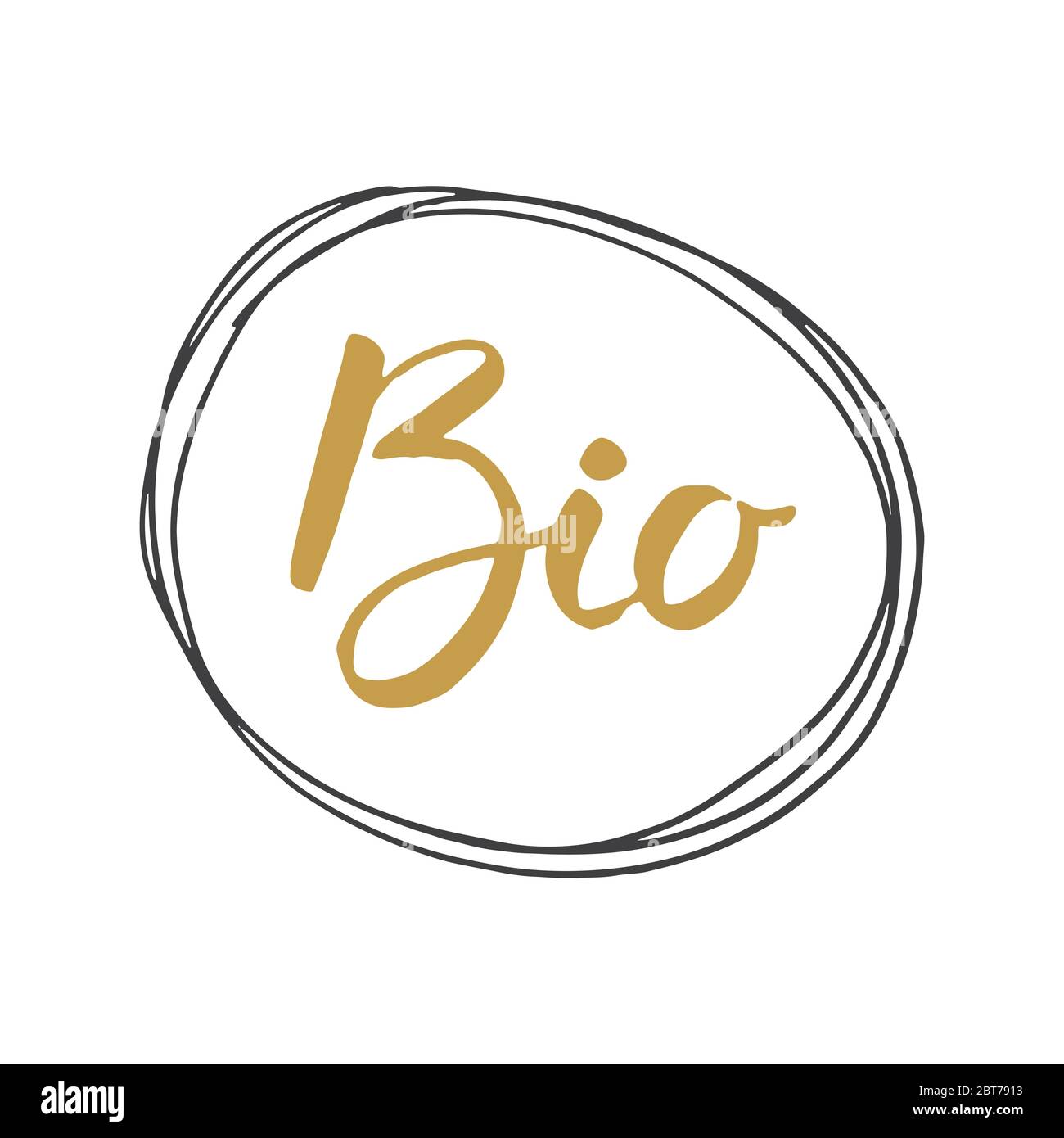 Bio Lettering label. Calligraphic Hand Drawn eco friendly sketch doodle ...