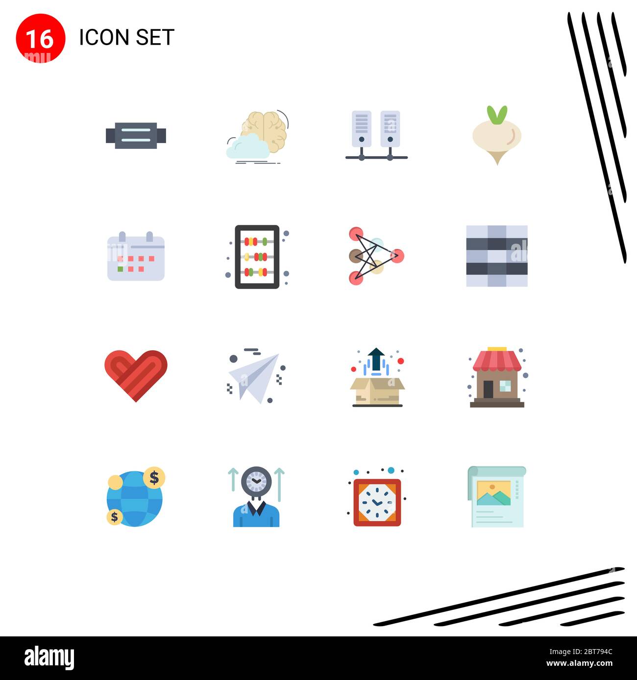 Stock Vector Icon Pack of 16 Line Signs and Symbols for schedule ...