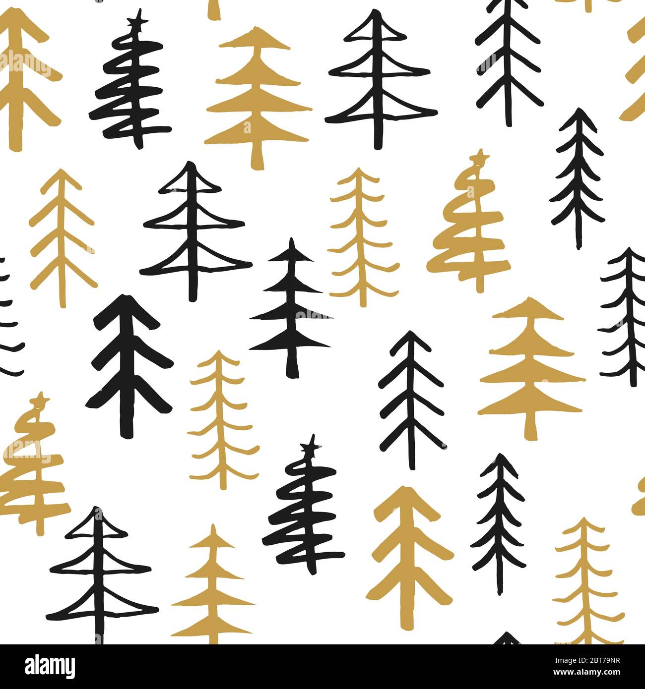 Pine tree seamless pattern. New Year and Christmas background, vector Illustration Stock Vector ...