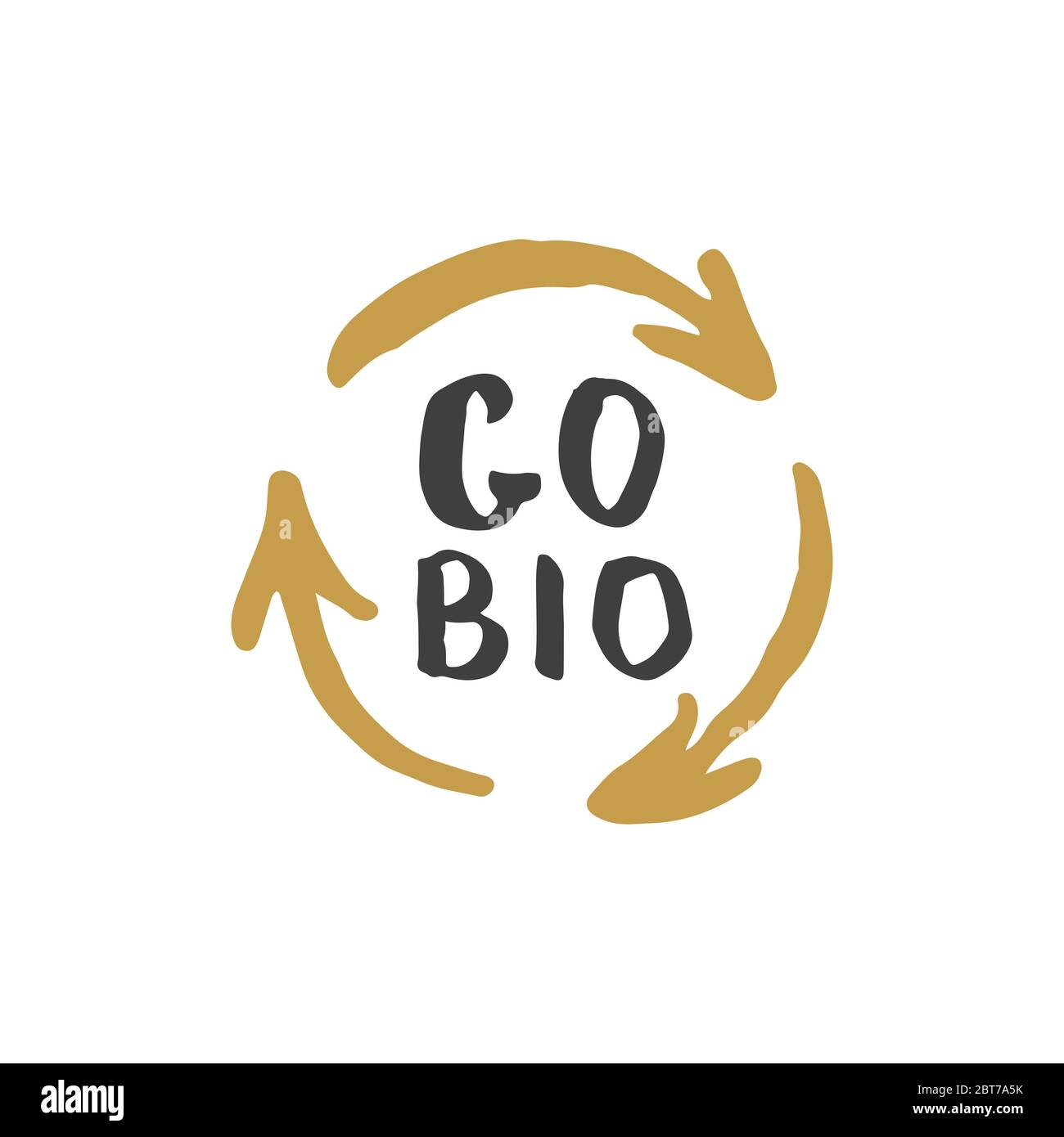 Go Bio Lettering label. Calligraphic Hand Drawn eco friendly sketch ...