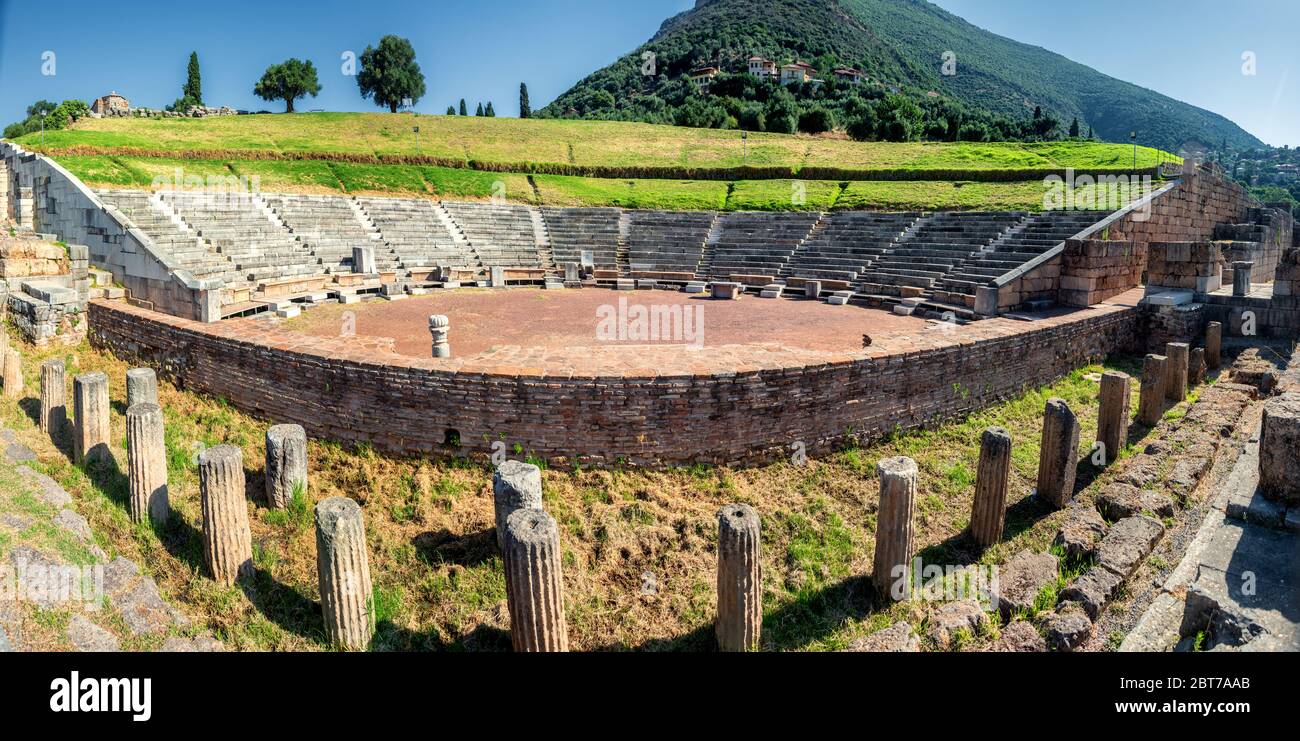 Ruins of the Theater of Ancient Messini at Peloponnese, Greece Stock ...