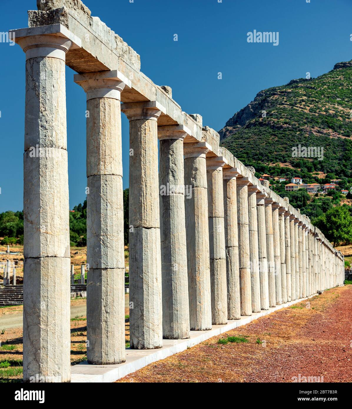 View of the Ancient Greek Stadium in Ancient Messini in Greece Stock ...