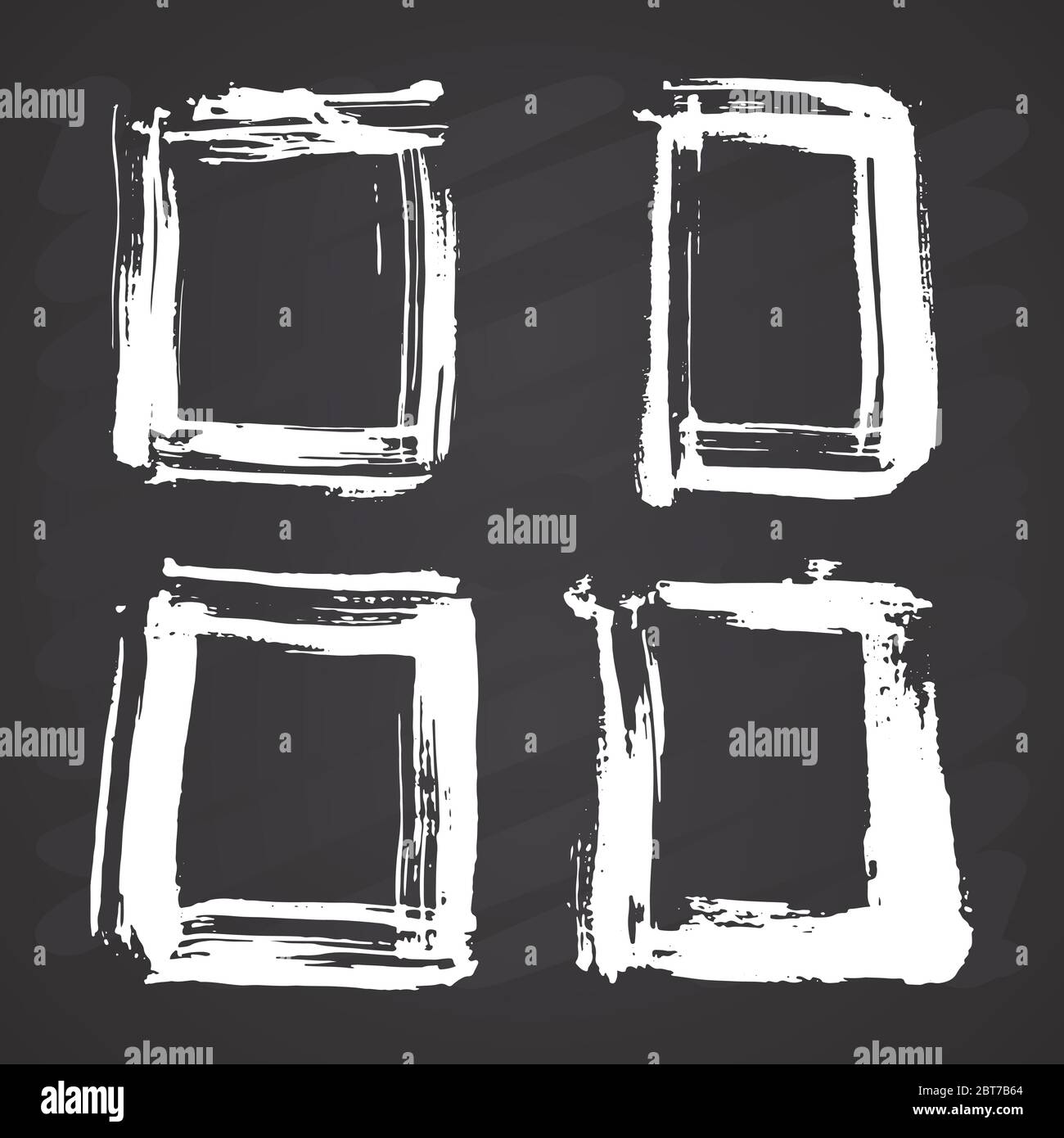 Frames and text boxes, grunge textured hand drawn elements set, vector ...