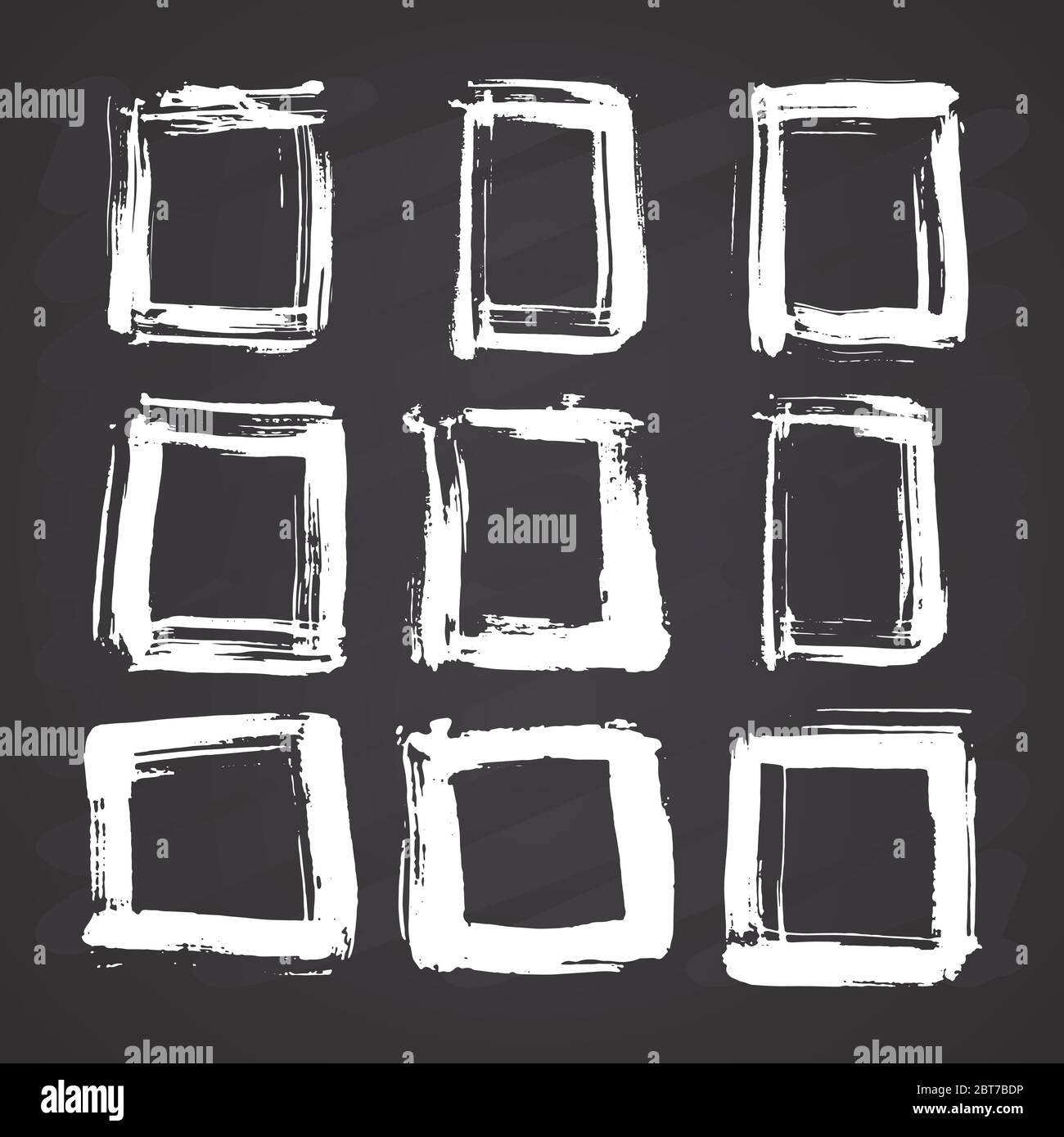 Frames and text boxes, grunge textured hand drawn elements set, vector ...