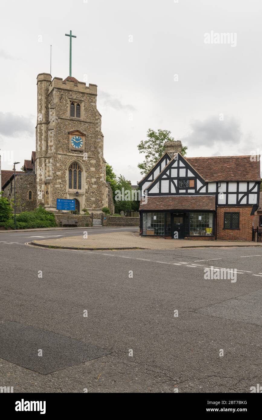 St. John the Baptist Church as seen from the High Street, Pinner ...