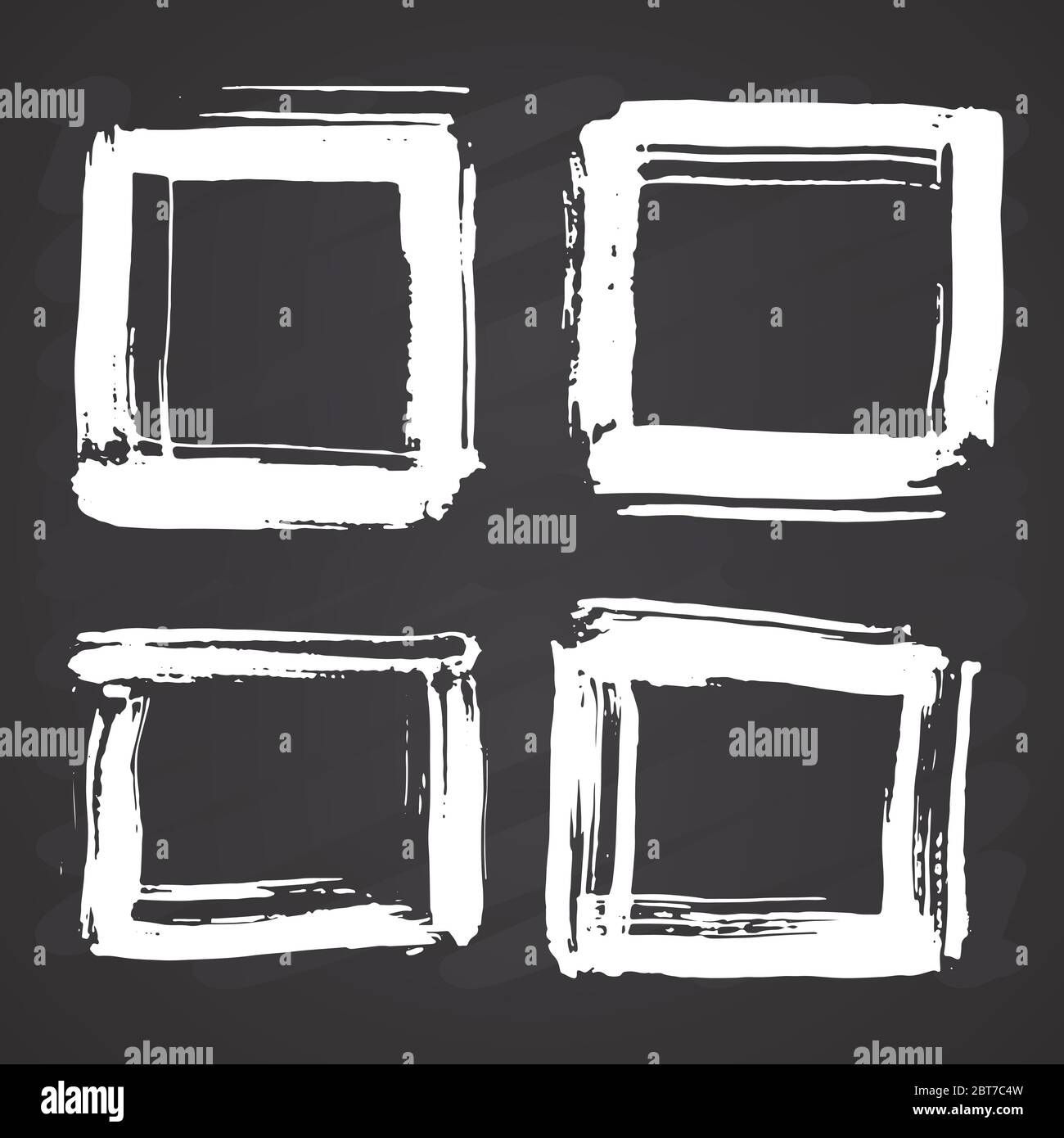 Frames and text boxes, grunge textured hand drawn elements set, vector ...