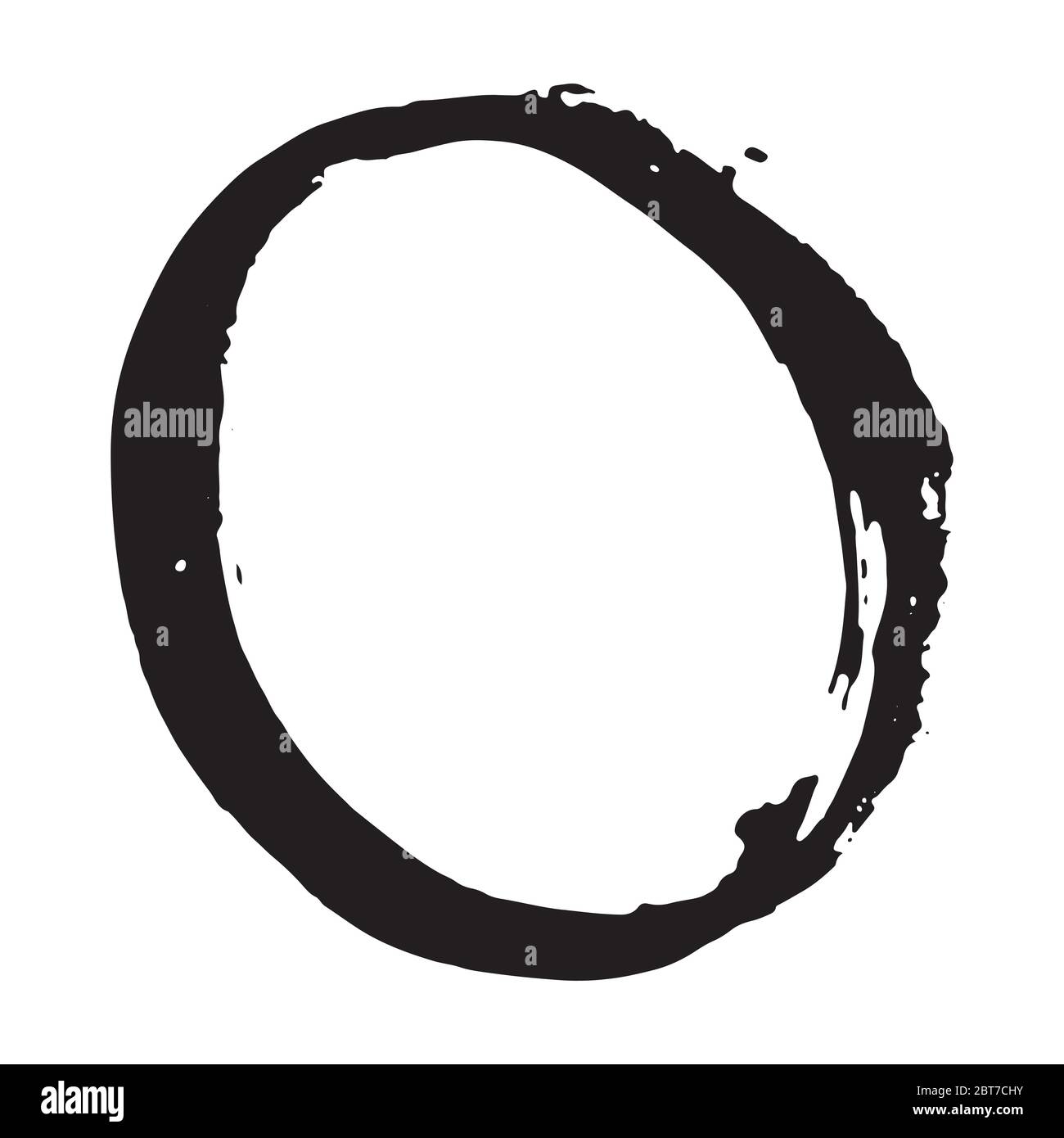 Round Frame, grunge textured hand drawn element, vector illustration ...