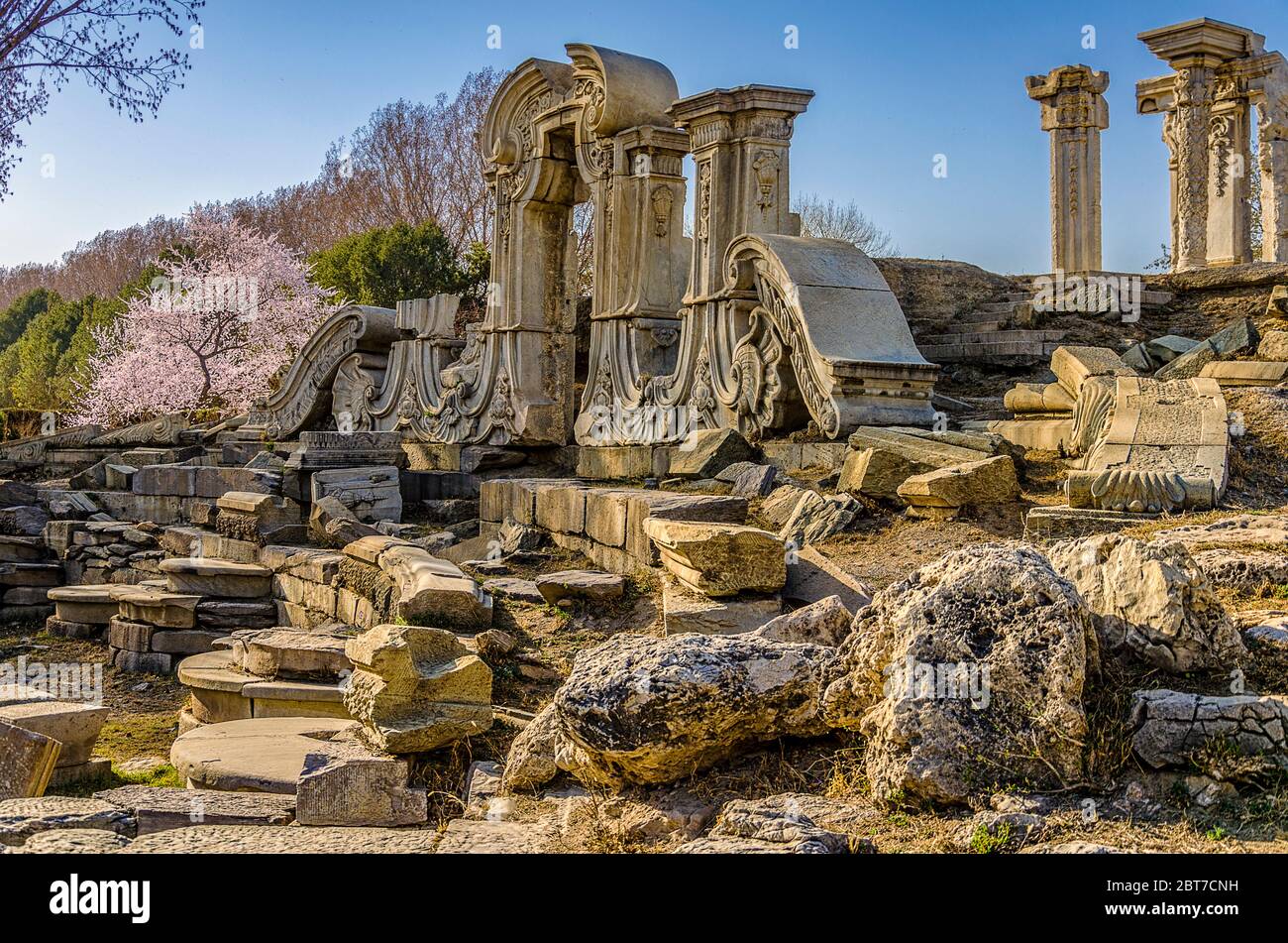Beijing old summer palace ruins yuanmingyuan hi-res stock photography ...