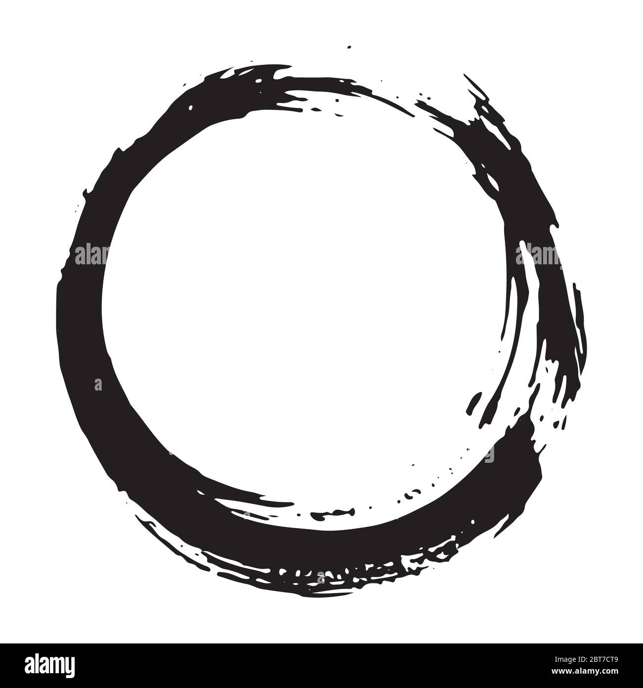 Round Frame, grunge textured hand drawn element, vector illustration ...