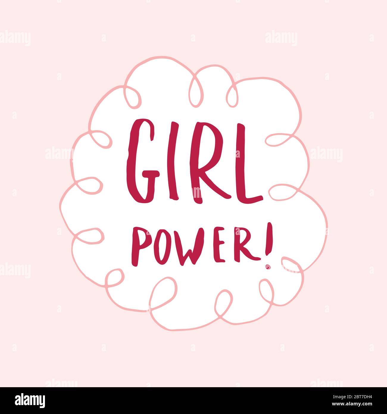 Girl Power lettering quote, Hand drawn calligraphic sign. Vector ...
