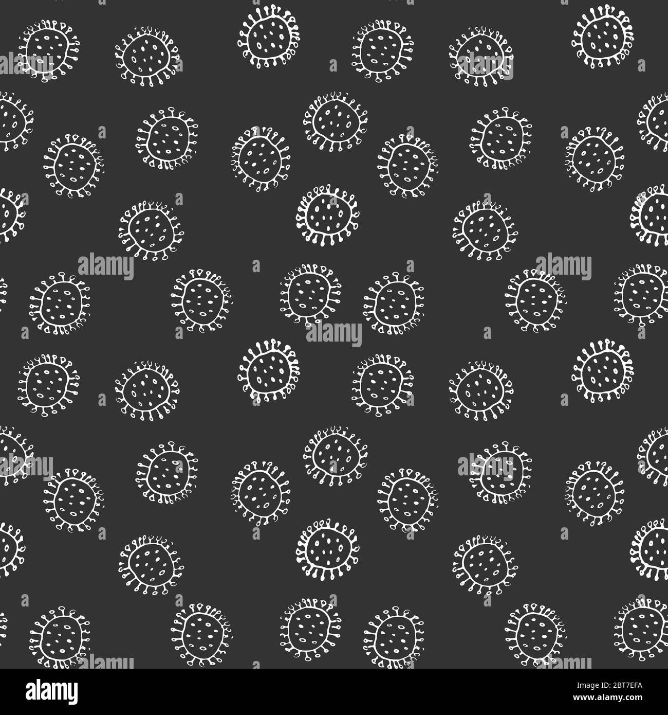 Bacteria or virus Seamless Pattern, Hand Drawn symbol background ...