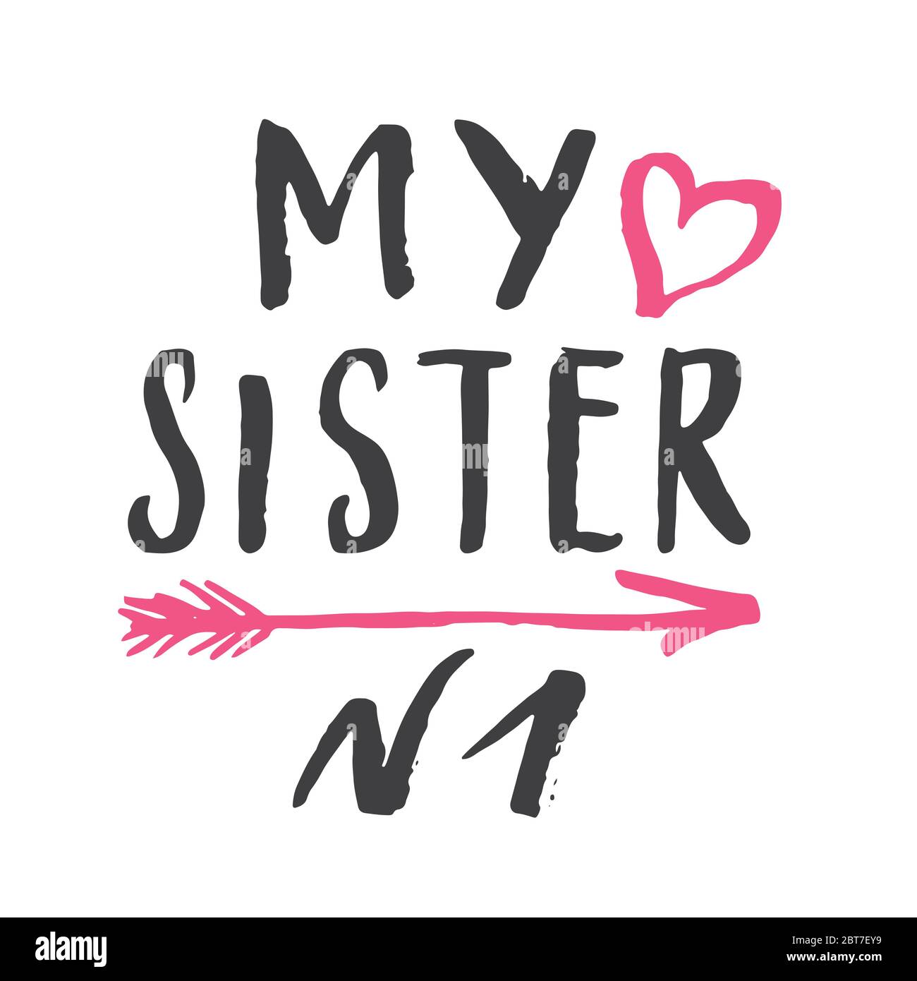 Sister calligraphic Lettering sign, child nursery printable phrase ...