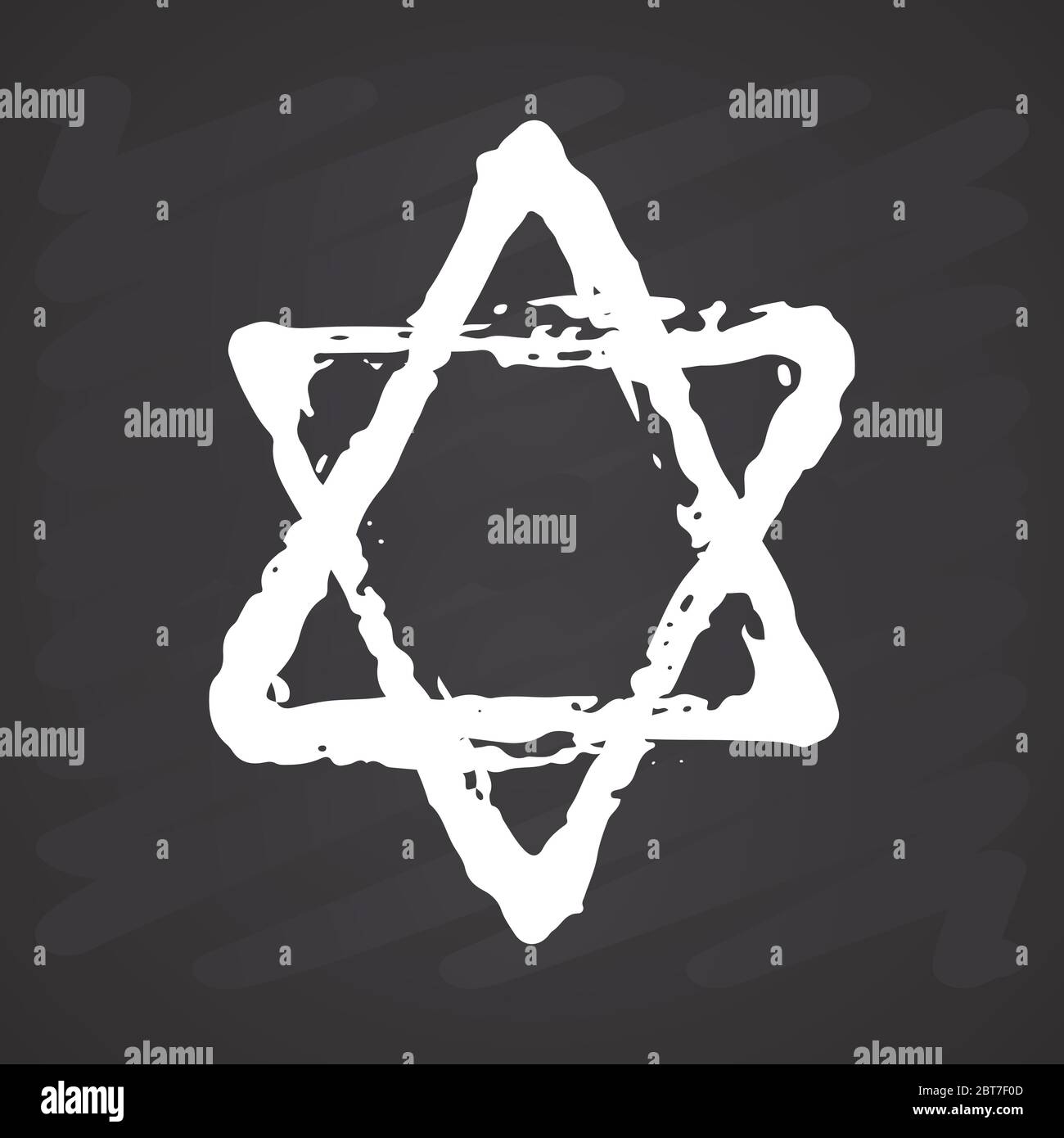 David Star hand drawn grunge texture vector illustration on chalkboard ...