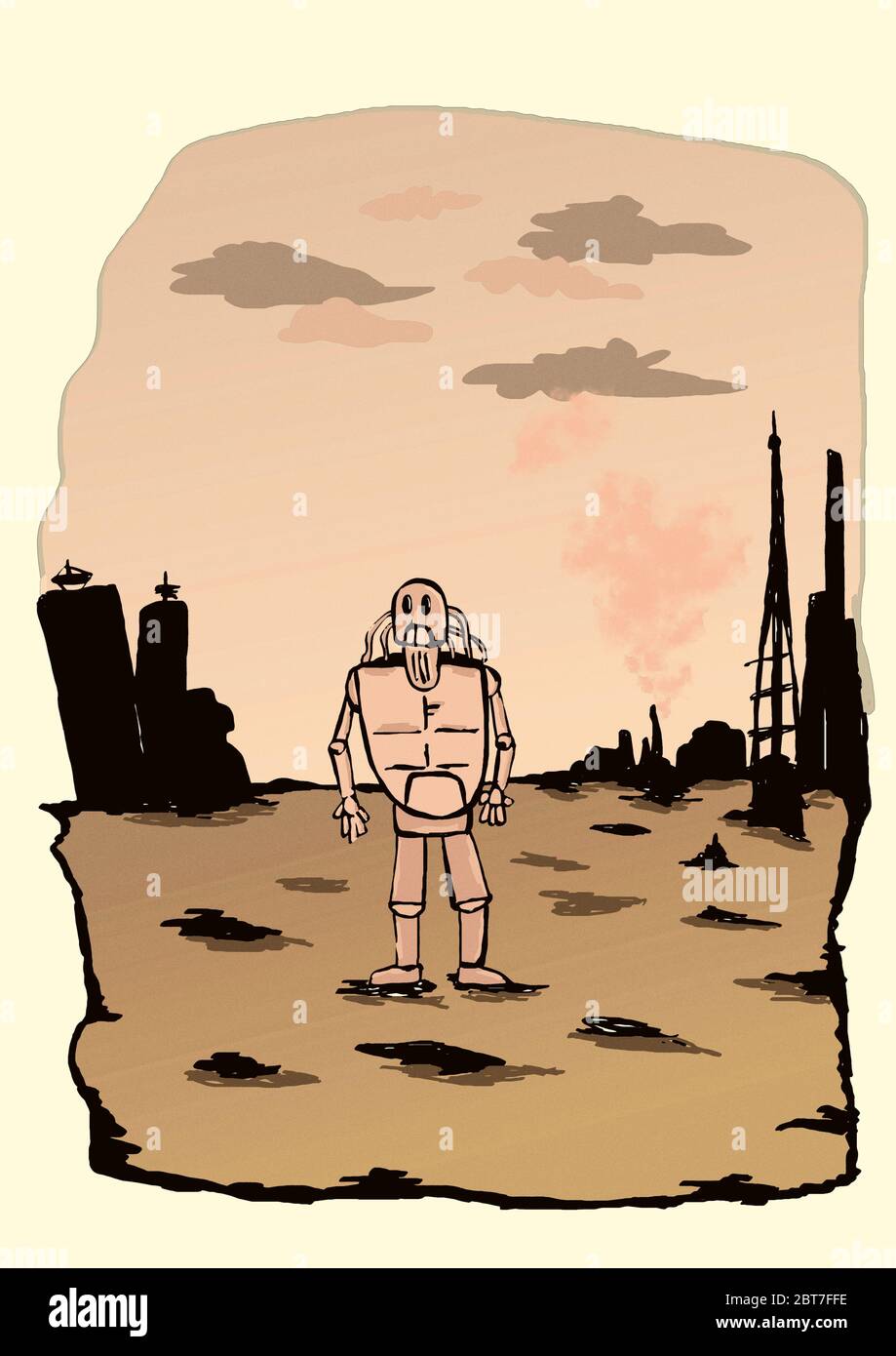 Vintage image of apocalyptic future Stock Photo - Alamy