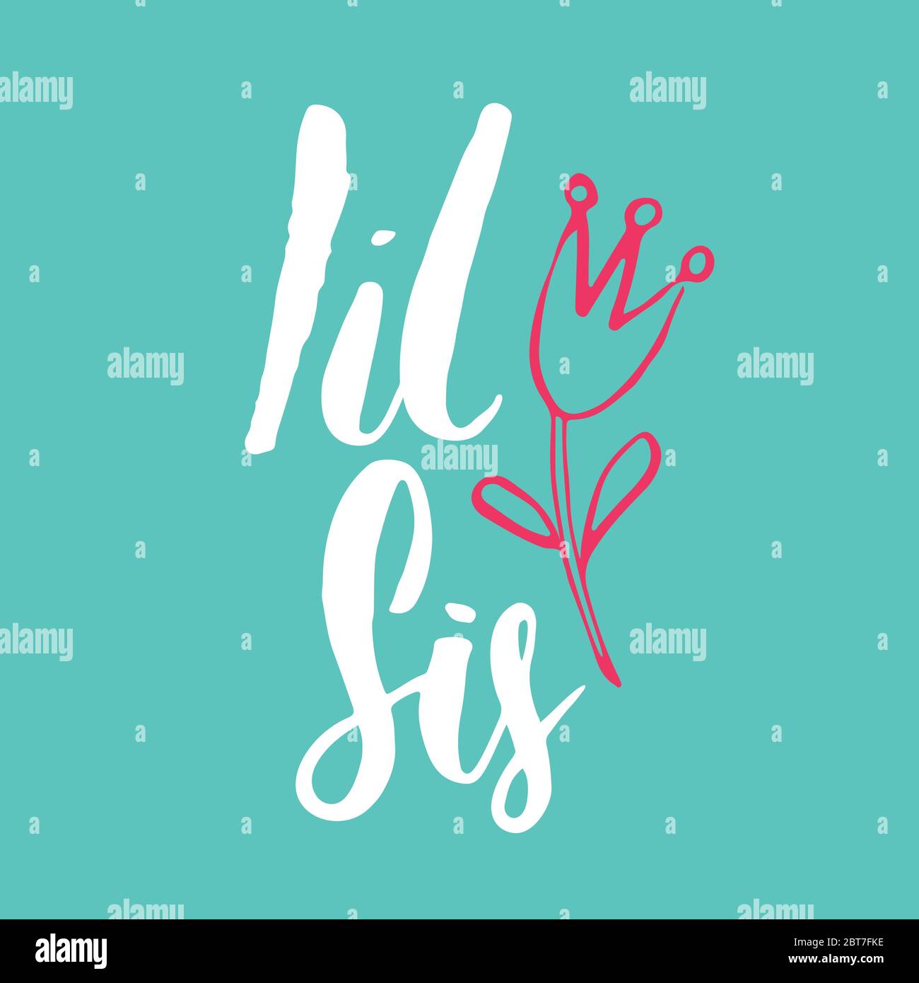 Sister calligraphic Lettering sign, child nursery printable phrase ...