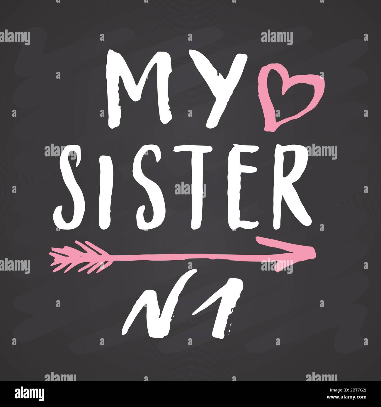 Sister calligraphic Lettering sign, child nursery printable phrase ...