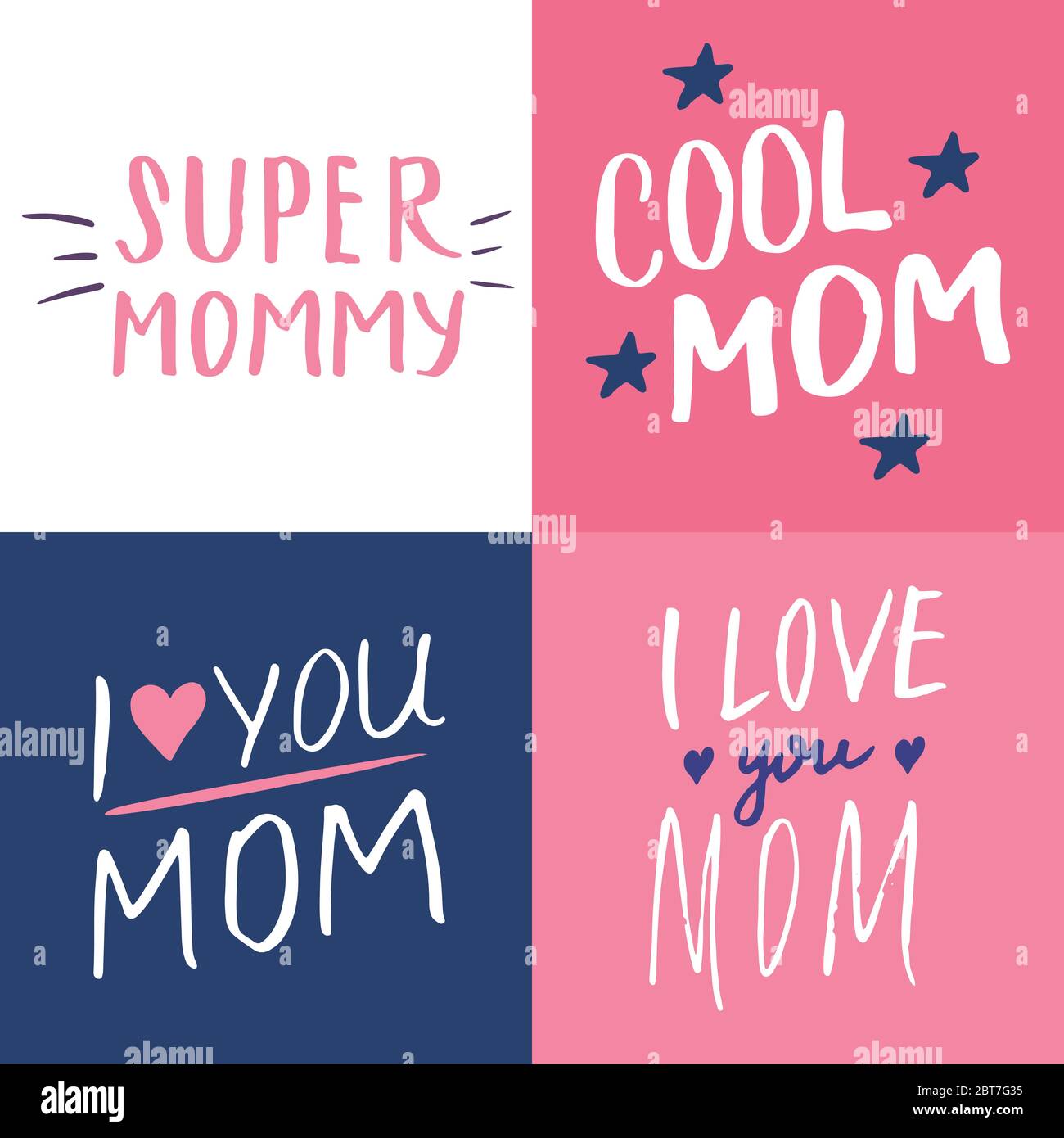 Super mom, Calligraphic Letterings signs set, printable phrase set ...