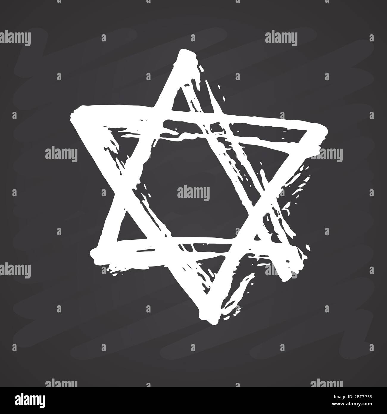 David Star hand drawn grunge texture vector illustration on chalkboard ...