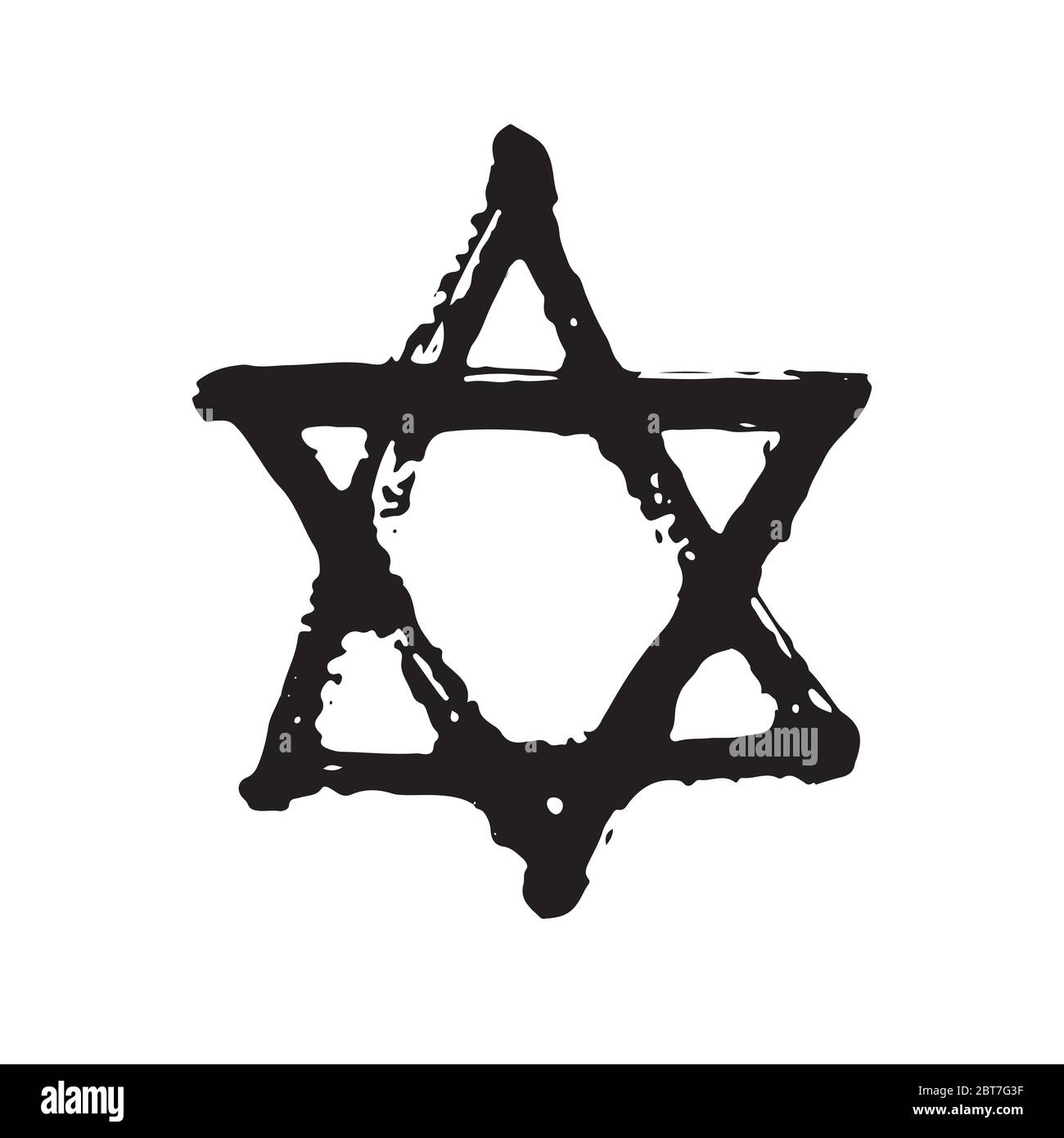 David Star hand drawn grunge texture vector illustration isolated on ...