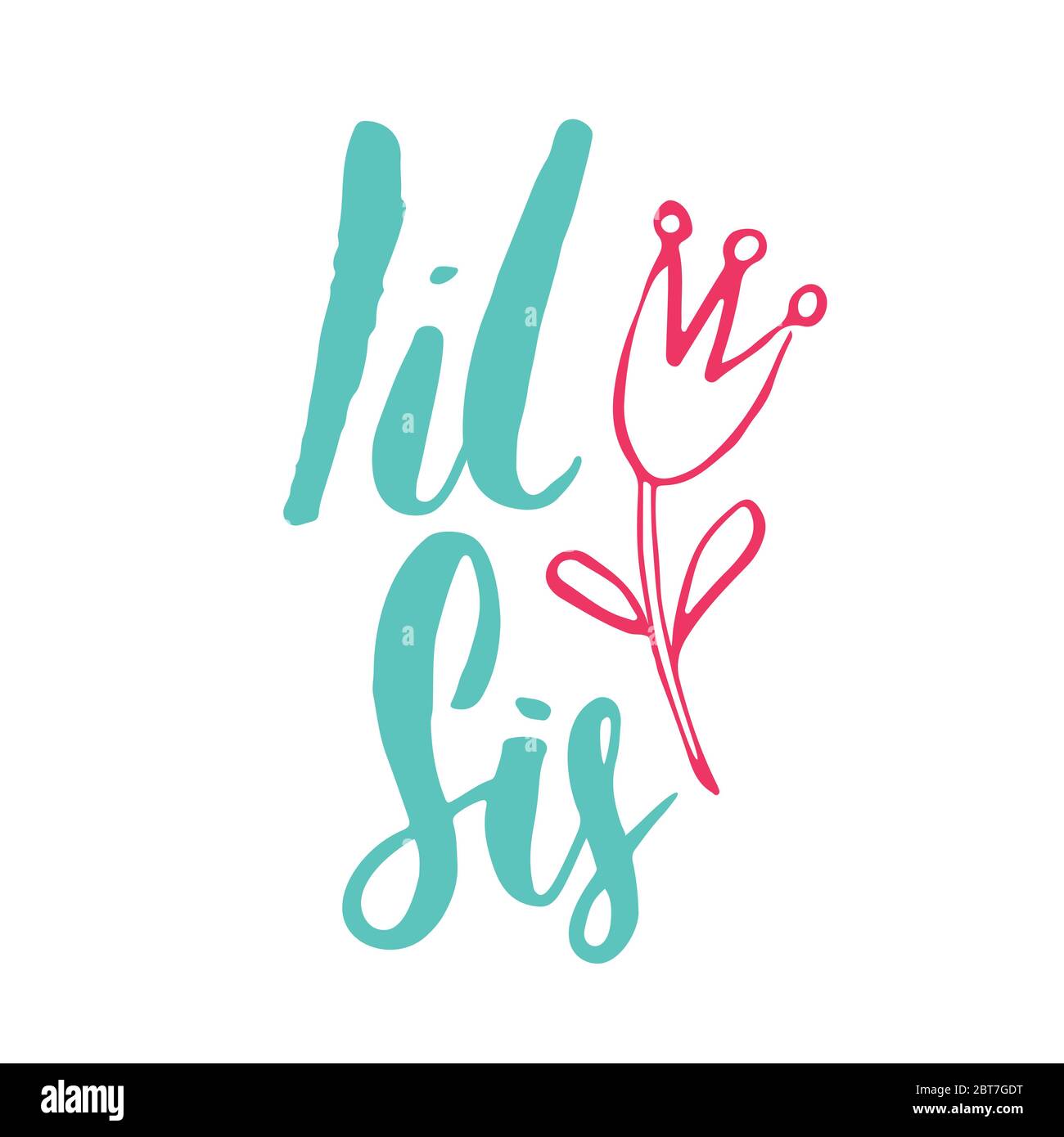 Sister calligraphic Lettering sign, child nursery printable phrase ...