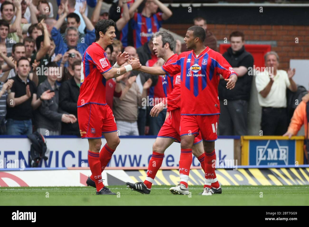 LONDON, UK. MAY 04: Palaces Tom Soares celebrates scoring palaces 3rd ...