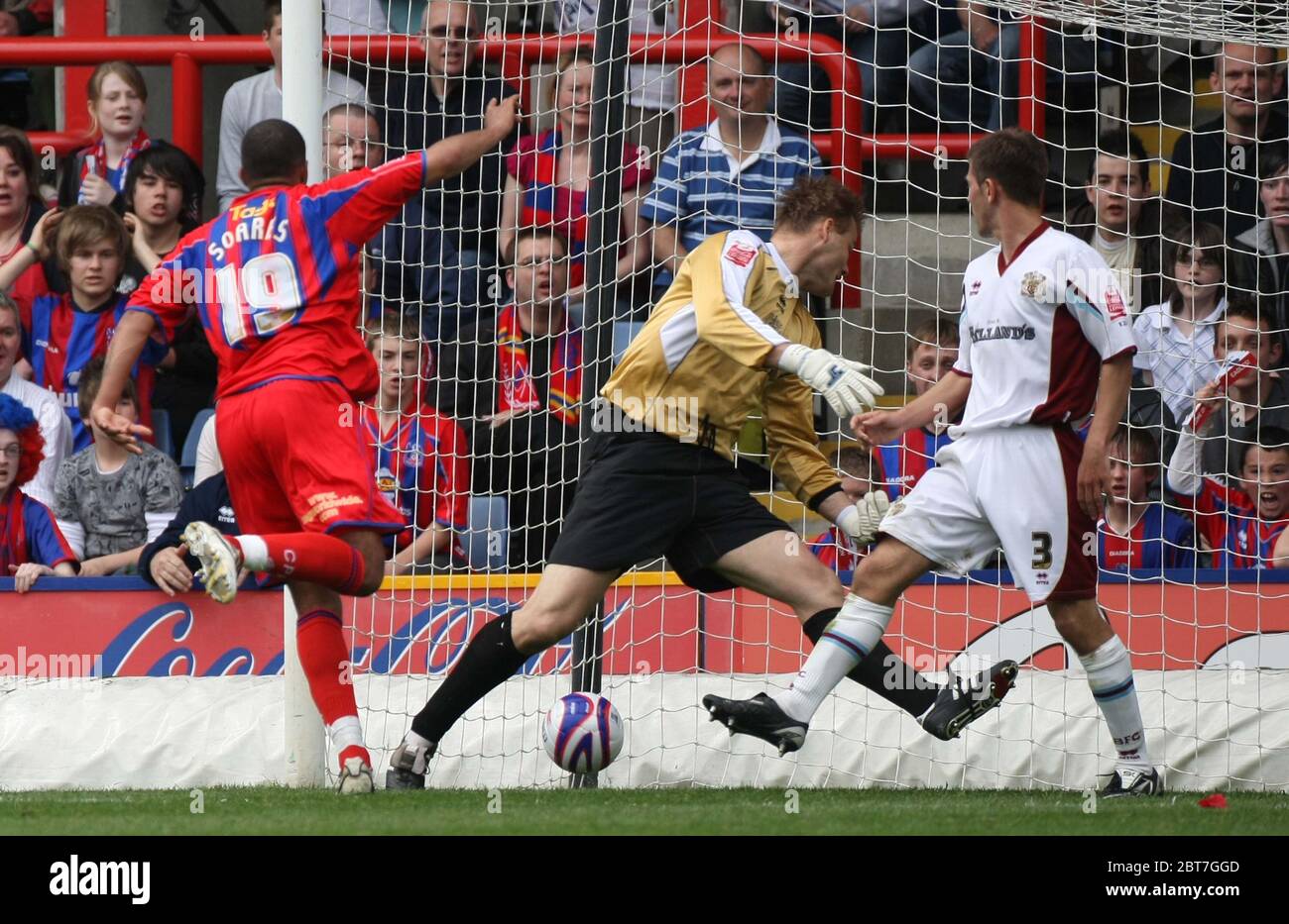LONDON, UK. MAY 04: Palaces Tom Soares celebrates scoring palaces 3rd ...