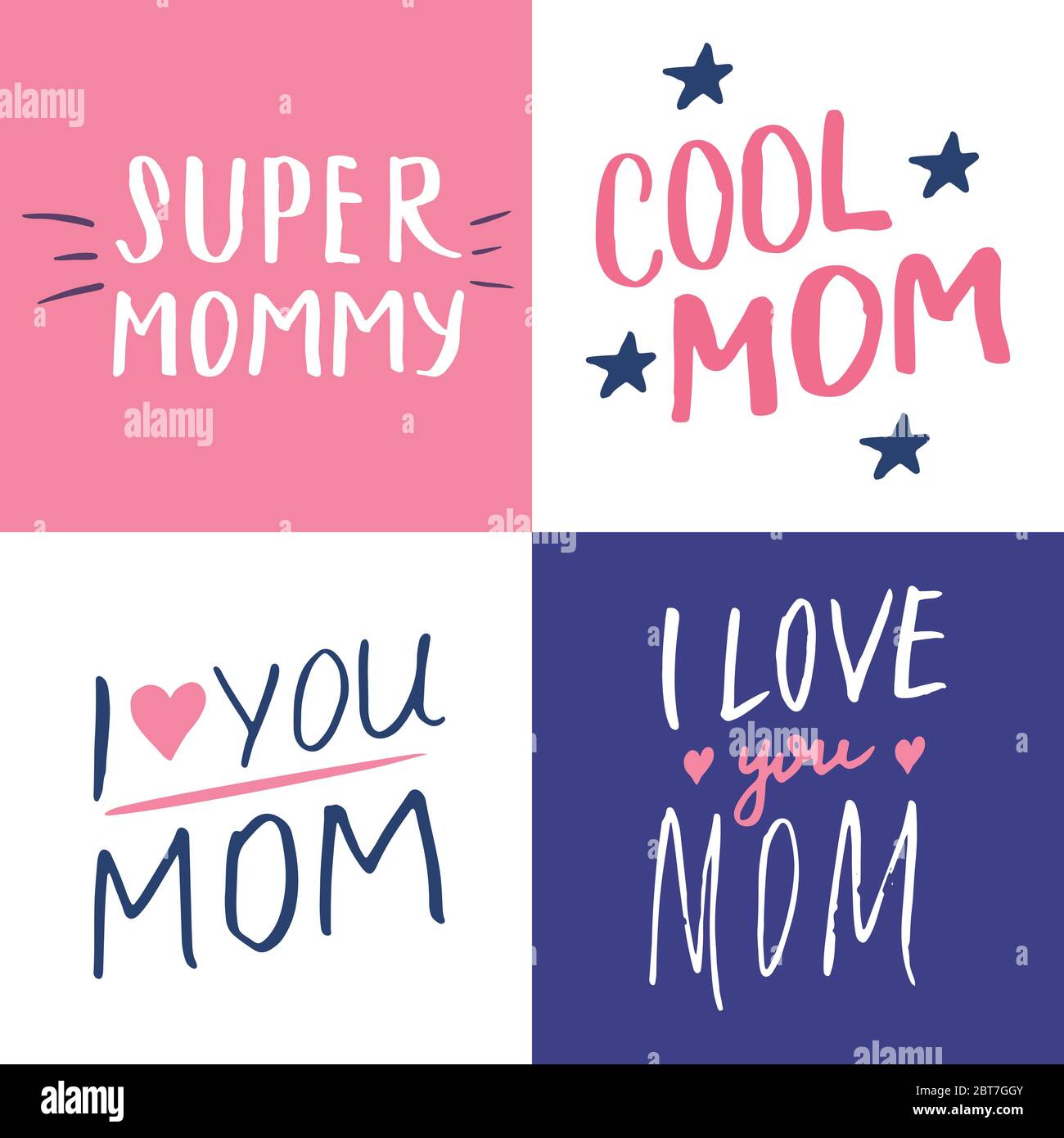 Super mom, Calligraphic Letterings signs set, printable phrase set ...