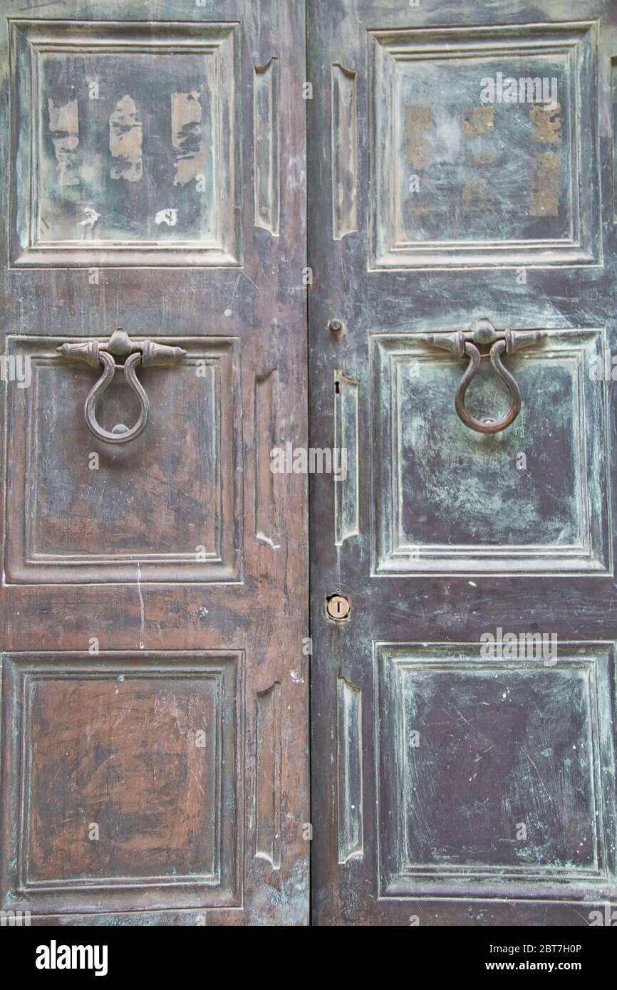 Aged Metal Doors Stock Photo - Alamy