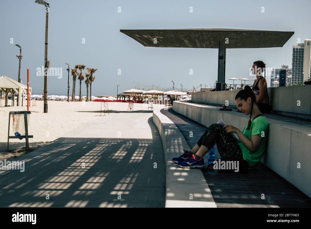 Tel Aviv Israel May 22, 2020 View of unidentified Israeli people having ...