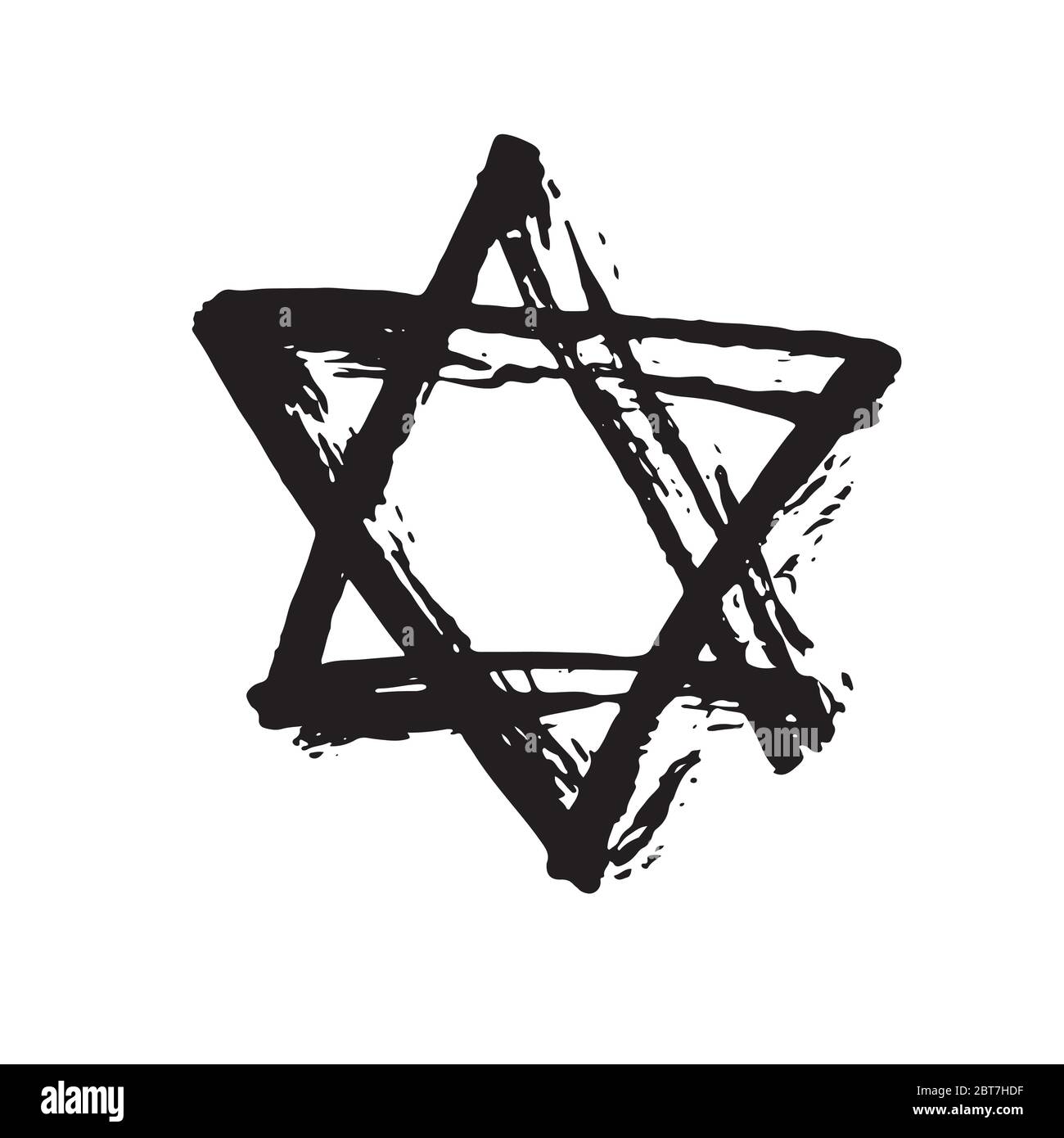 David Star hand drawn grunge texture vector illustration isolated on ...