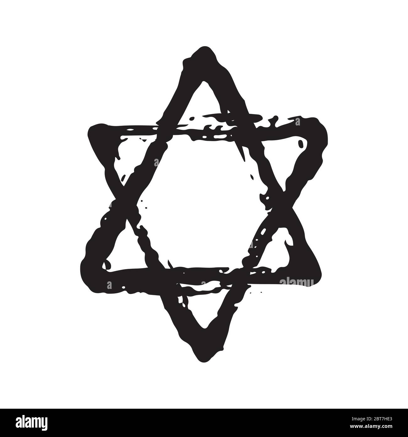 David Star hand drawn grunge texture vector illustration isolated on ...