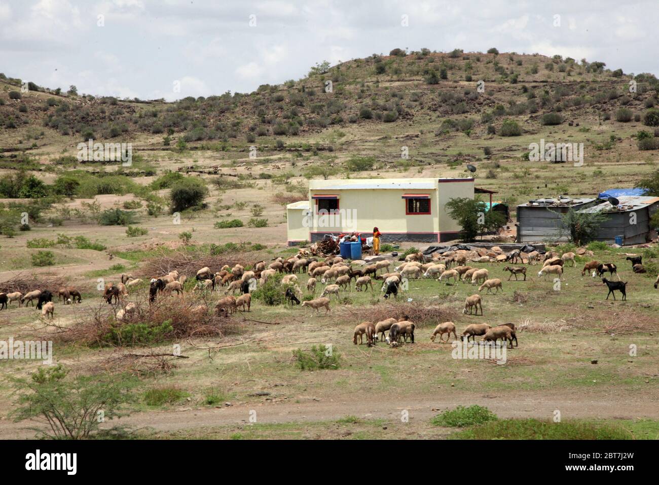 Beautiful Landscape, Village Surrounded by Greenery Mountain, Indian ...