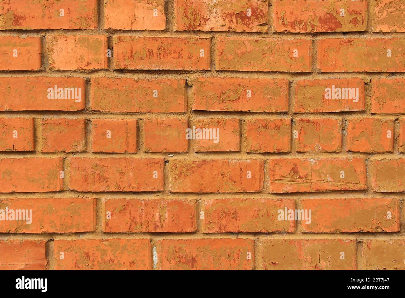 Smooth red brick wall. Grunge modern texture, loft and industrial style ...