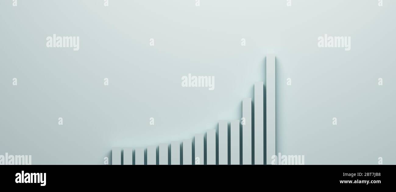 Increasing bar graphs over time with Copy space Stock Photo - Alamy