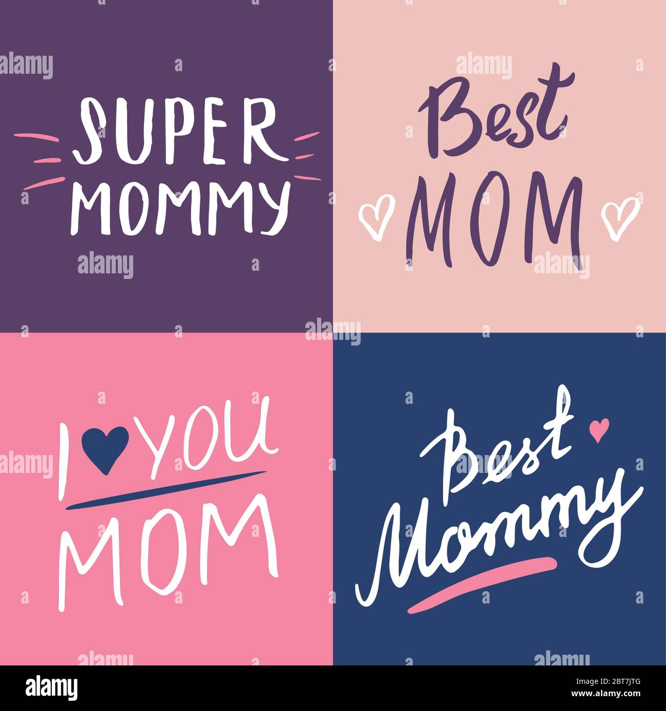 Super mom, Calligraphic Letterings signs set, printable phrase set ...