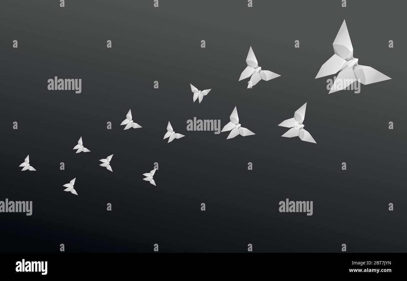 origami butterfly paper fold tinker fly light Stock Vector Image & Art ...