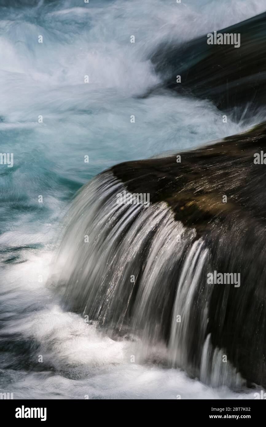 Small waterfall along the Dungeness River in, near the Upper Dungeness ...