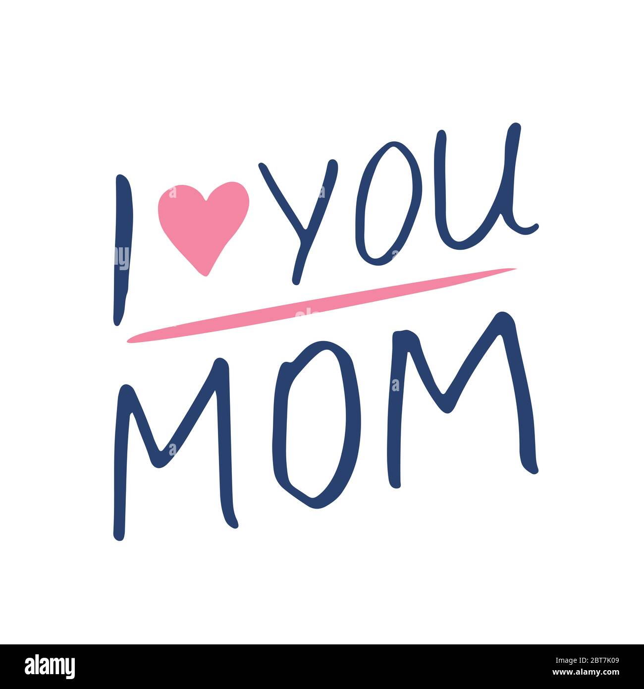 I love you mom, Calligraphic Letterings signs set, printable phrase set ...