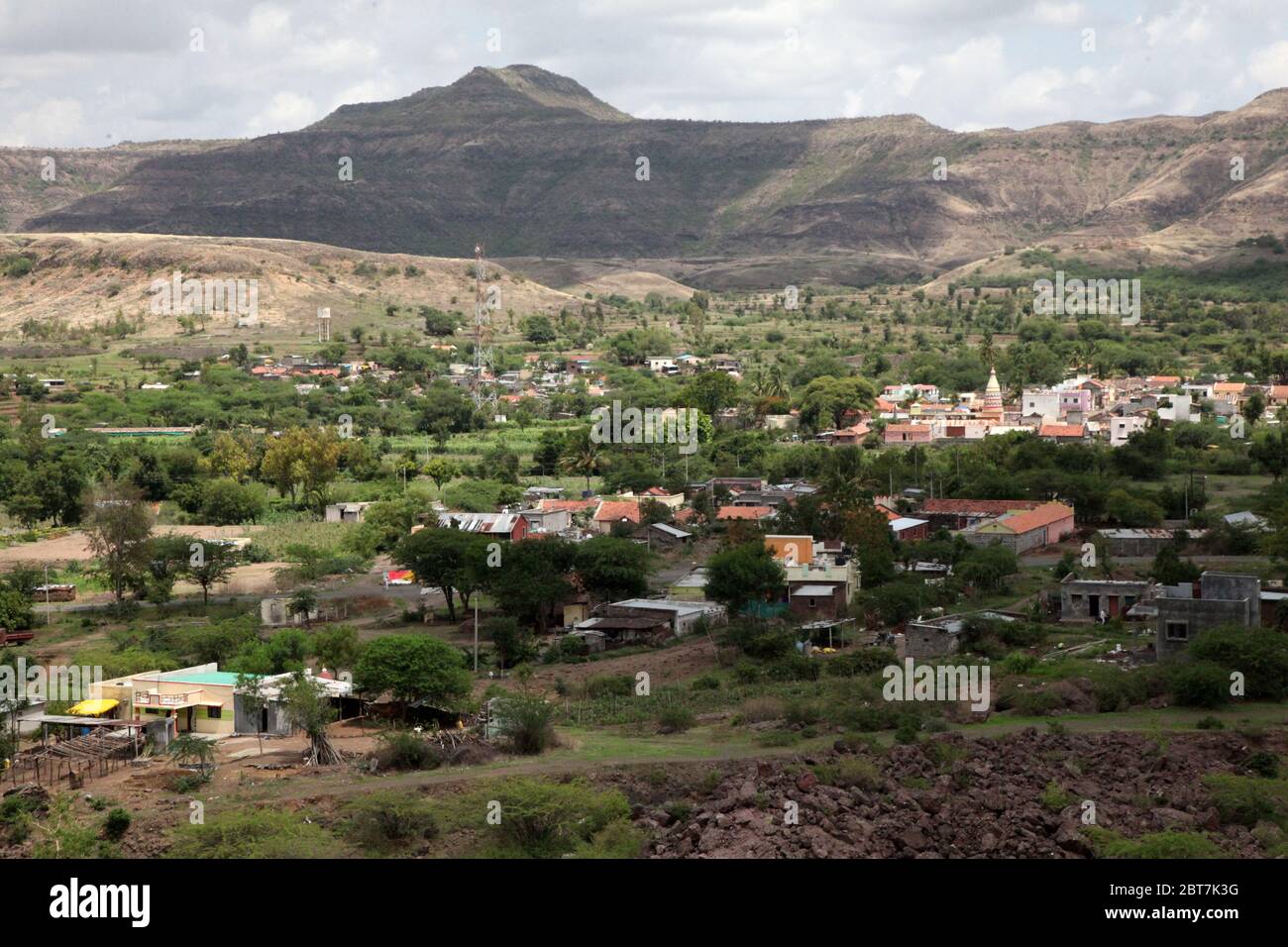 Beautiful Landscape, Village Surrounded by Greenery Mountain, Indian ...