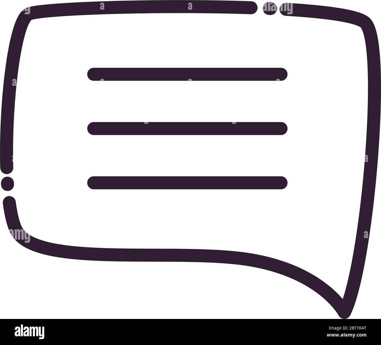 Communication bubble with lines line style icon design, Message ...