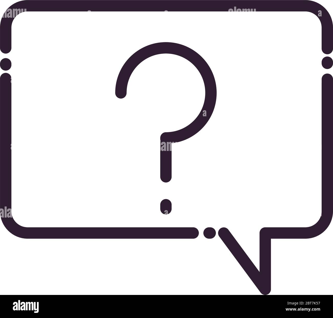 Communication bubble with question mark line style icon design, Message ...