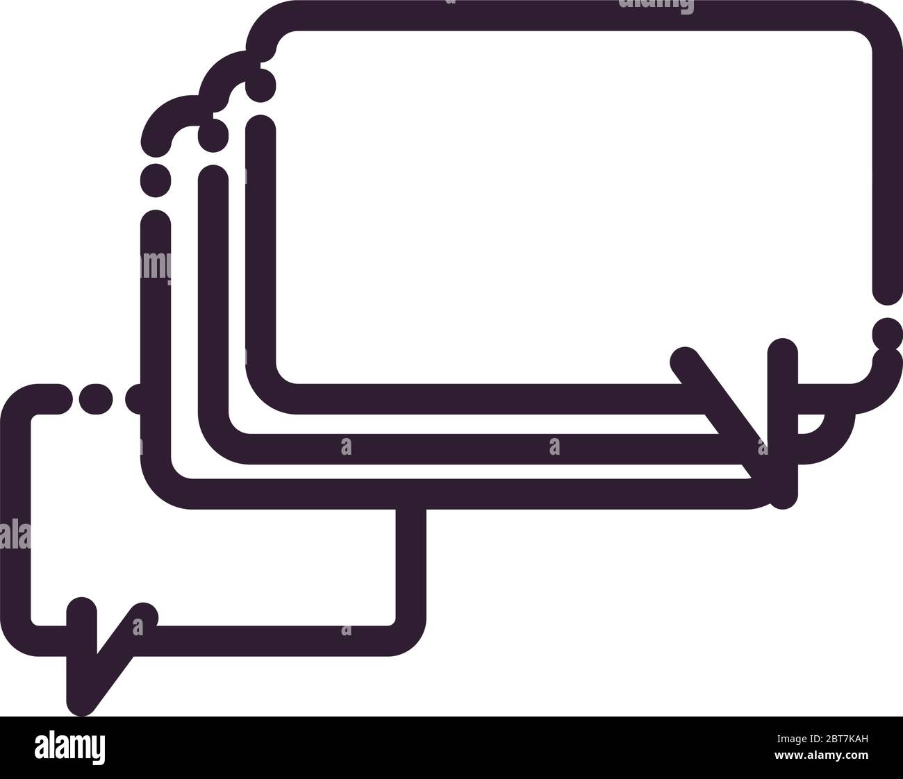 Rectangles communication bubbles line style icon design, Message ...