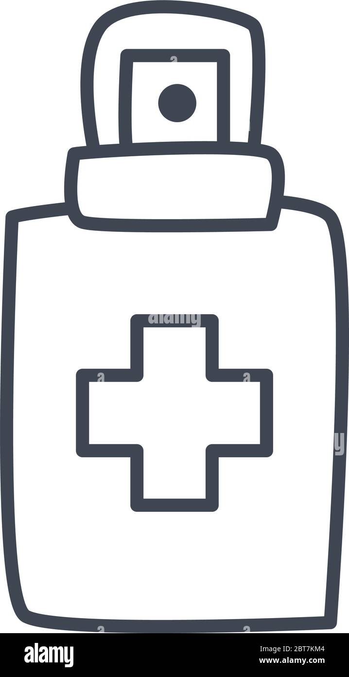 Alcohol spray with cross line style icon design of Medical care health ...